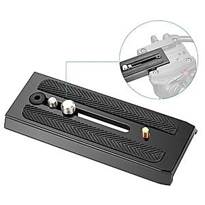 TOSICAM 2pcs Quick Release Plate Tripod Mounting Plate for Camera Mount with 1/4 3/8 inch Screws Manfrotto MVH500AH 501HDV 502A 503HDV 504 701HDV MH055M0-Q5 Innorel f60 Miliboo MYT802 RC5