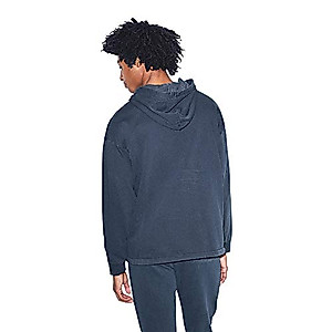 American Apparel Men's French Terry Long Sleeve Drawstring Hoodie, Faded Ink, Large