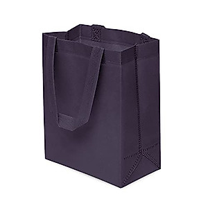 Gift Bags Medium Size - 12 Pack Blue Indigo Colored Tote with Handles, Plain Fabric Reusable Gift Bags for Birthday Party Goodie & Favor Bags, Gifts, Holiday Present Wrap, Shopping, in Bulk - 8x4x10