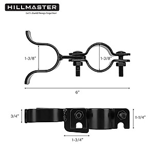 HILLMASTER 1-3/8"x1-3/8" Chain Link Fence Fork Latch,Gate Fork Latch with Padlock Hole,Fence Latch Lock with Bolts and Nuts,Gate Hardware Gate Latches for Metal Gates,Black Powder Coated,2 PCS