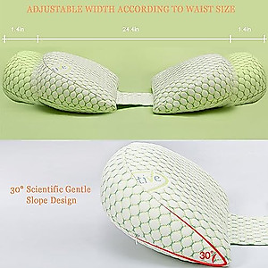 SESI Pregnancy Pillows for Sleeping, Maternity Pillow for Pregnant Women with Detachable and Adjustable Pillow Cover - Pregnancy Body Pillow Support for Back, Legs, Belly, Hips (Green)