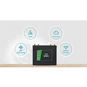 InHand Networks IR305 Industrial Iot LTE 4G VPN Router, 5 Ethernet Port, Dual sim, Wan failover, DI/DO Port, Remote Connection, Link Backup, Mu-mimo, VLAN. Support AT&T, T-Mobile & Verizon (CAT6)