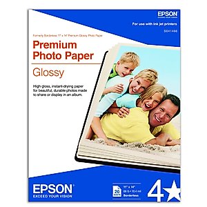 Epson Premium Photo Paper GLOSSY (11x14 Inches, 20 Sheets) (S041466)