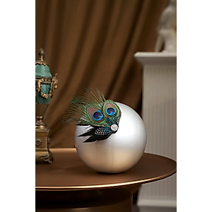 BABEYOND Peacock Feather Hair Clip Peacock Fascinator with Rhinestones Roaring 20s Peacock Flapper Fascinator 1920s Peacock Hair Accessories (Style 1)