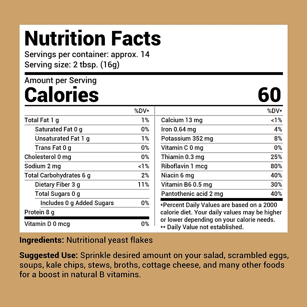 Dr. Berg Premium Nutritional Yeast Flakes - Delicious Non-Fortified Nutritional Yeast with Naturally Occurring B Vitamins - 8oz