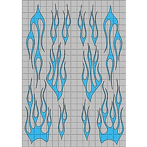 FLA1059P Flames Vinyl Paint Mask/Stencil Kit for R/C, RC, Radio Controlled Vehicle Body