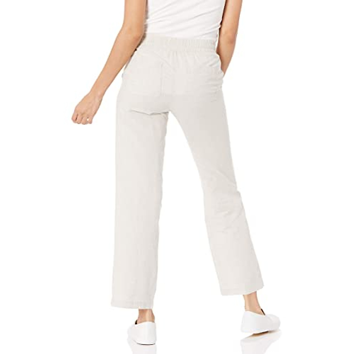 Amazon Essentials Women's Linen Blend Drawstring Wide Leg Pant (Available in Plus Size), Ecru, Large