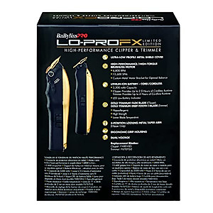 BaBylissPRO Limited Edition LO-PROFX High Performance Clipper and Trimmer - Gold