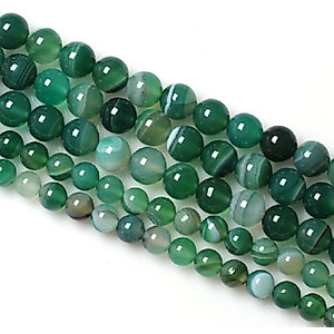 NHBT YU 1 Strand Vintage Green Agates Bead Natural Agates Stone Beads DIY Jewelry Findings 4/6/8/10/12mm Spacer Beads Accessories Making T715 (Item Diameter : 8mm 48pcs)