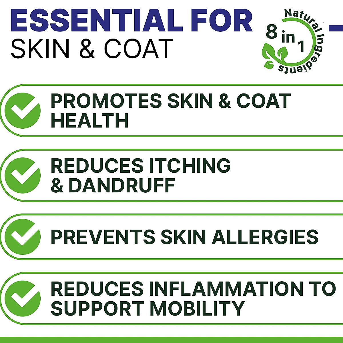 Omega 3 for Dogs - for Dry Itchy Skin - Fish Oil Chews - Skin & Coat Supplement - Itch Relief, Allergy, Anti Shedding, Hot Spots Treatment - w/EPA & DHA - Vitamins - Made in USA - 120 Treats