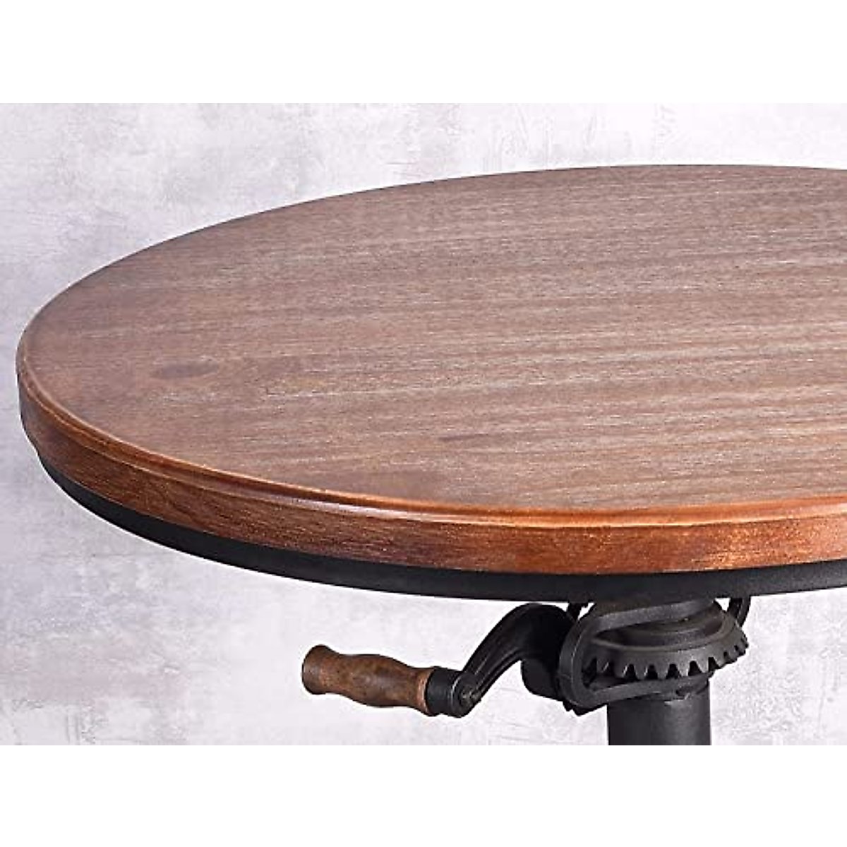 FUBIRUO 3 Piece Industrial Adjustable Bar Table Set, Kitchen Counter Height Dining Table with 2 Stools,Machinist Bar Table and Chairs Set, Bar Height Bistro Table and Swivel Pub Stools Pub Table Set