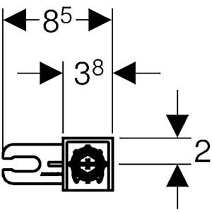 Geberit GEB111815001 Wall Anchor Set for Individual Assembly DUOFIX, 24.6 x 1.2 x 16.4 cm, Chrome