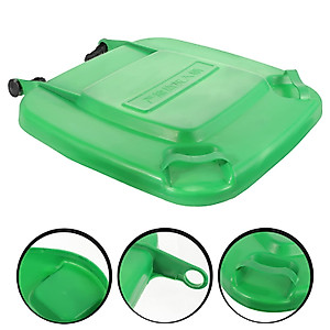 Yardwe Green Plastic Trash Can Lid, Manual-Lift, 20"
