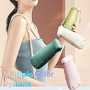 Cloudia Mini Umbrella for Purse, Portable and Compact Perfect for Rain and Sun with UV Protection (Beige)