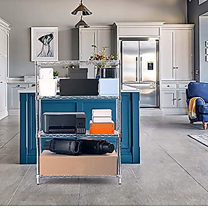 Heavy Duty Storage Shelf 4 Tier Adjustable Storage Shelf Shelving Unit-Steel with Polish Chrome (220 lbs Loading Capacity per Shelf) Free Standing Rack Organization for Laundry Bathroom Kitchen.