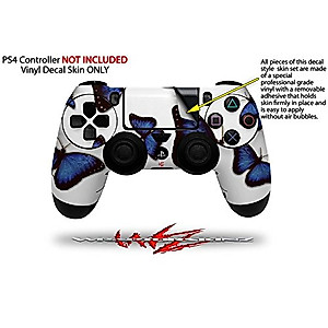 WraptorSkinz Skin Compatible with Sony PS4 Dualshock Controller PlayStation 4 Original Slim and Pro Butterflies Blue (Controller NOT Included)