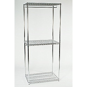 Omega 18" Deep x 24" Wide x 74" High Chrome Double Decker Garment Rack