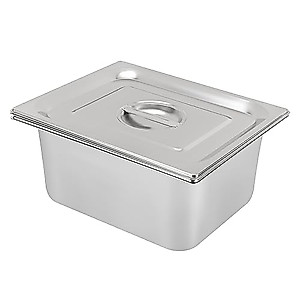 3 Pack Full Size Hotel Pan with Lid Set,1/2 Size 4 Inch,6 Inch Full Size Pan Perforated Steam Pan Steam Table Pan Cover Restaurant Supplies for Kitchen, Steam Table Tray