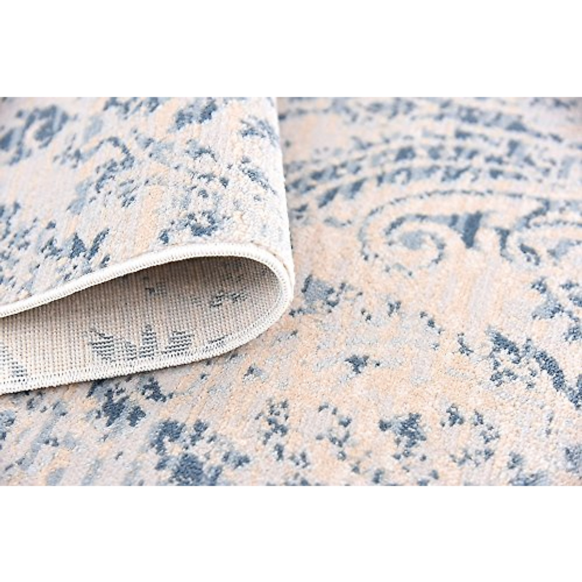 Unique Loom Paris Collection Pastel Tones Traditional Distressed Blue Runner Rug (2' 7 x 10' 0)