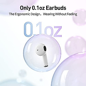 iWALK Amour Wireless Earbuds for Small Ears Women, 3g Light Weight Bluetooth Earbuds 5.2 HiFi Stereo with Noise Cancelling Microphone, Bluetooth Earphones for Sports and Working