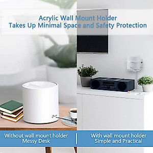 VOMENC Wall Mount Holder for TP-Link Deco X20/X55/Pro/X60/X68 WiFi 6 Mesh WiFi (AX1800/AX3000/AX3600) Whole Home WiFi System, Sturdy Easy Moved Space Saving Wall Mount Holder (2Pack)