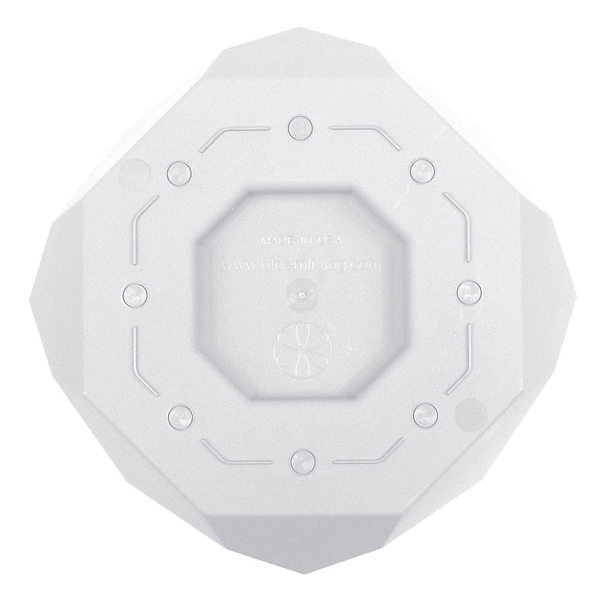 Bloem Tuxton Modern Hexagon Small Planter: 10" - Casper White - Matte Finish, Durable Resin, Modern Design, Optional Drainage Holes, for Indoor and Outdoor Use, Gardening, 2.7 Gallon Capacity