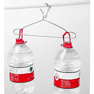 16.5” Wire Hanger 4mm Lockable Hangers 10Pack Stainless Steel Slim Thin Heavy Duty Windproof Lock Hook Metal Space Saving Clothes Hotel Hangers Silver (10)