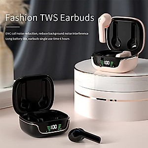 Soonic Music Buds, Gaming Wireless Noise Cancelling Earbuds, Compatible with Apple Android, Built-in Microphone, Sweat Resistant Waterproof Earphones, Bluetooth 5.3 Dual Mode Headphones (Black)