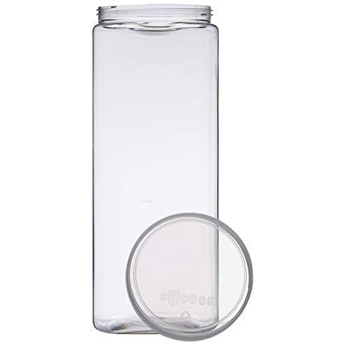 Silicook Clear Plastic Jar, Set of 3-40oz, Square Shaped, Transparent, Food Storage Container, Kitchen & Household Organization for Dry goods, Spices, Vegetables, Ingredients and More