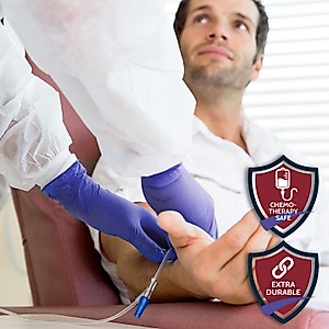 SHIELD LINE Nitrile Medical Examination Gloves, Medium 100 Pack - Chemotherapy-Rated Disposable Gloves For Doctors & Nurses- Latex & Powder Free Gloves For Hospital, Home Use, Cooking