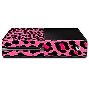 MightySkins Skin Compatible with Microsoft Xbox One - Pink Leopard | Protective, Durable, and Unique Vinyl Decal wrap Cover | Easy to Apply, Remove, and Change Styles | Made in The USA