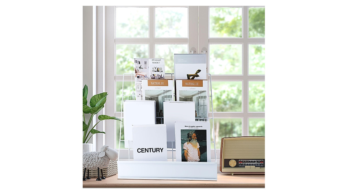 Sintuff Book Display Rack 4-Tiered Book Display Stand 18" Book Signing ...