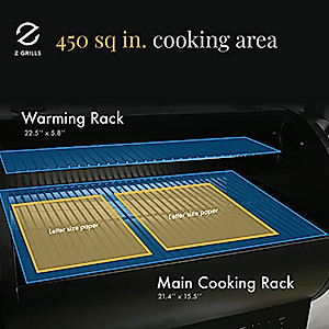 Z GRILLS ZPG-450A 2022 Upgrade Wood Pellet Grill & Smoker 6 in 1 BBQ Grill Auto Temperature Control, 450 Sq in Bronze