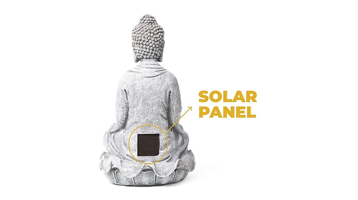 VP Home Buddha Statue Solar Garden Light | Zen Meditation Decor
