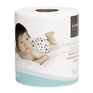 Kushies Flushable Biodegradable Diaper Liners, 100 Sheets