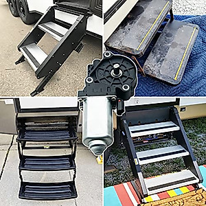 676061 RV Stair Entry Step Motor Compatible with Kwikee Step Motor and Lippert Motor Components, Replace 379147, 1101428, 214-1001, 366043, 369506 Includes 3 Screws and 2 Zip Ties - 2 Years Warranty