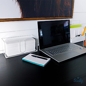 Sicily Guest Multifold Paper Towel Holder Dispenser Bathroom, Kitchen Countertop (10.75”W x 4.125”D x 5”H) 5mm Acrylic Napkin Holder for C-Fold, Z-Fold, Trifold Disposable Napkins in Home, Restaurant