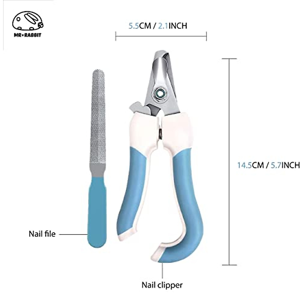MR.RABBIT small pet animal nail clipper and file. Best bunny rabbit, cat & dog claw trimmer, the most professional exclusive home Grooming Kit safe for guinea pigs bunnies hamsters hedgehogs and birds