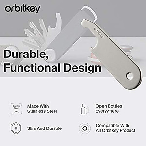 Orbitkey Bottle Opener for Key Organizer or Key Ring | Slim Profile Design, Easy to Take with You, Opens Bottles Everywhere | Compatible with Orbitkey Key Organizer & Key Ring