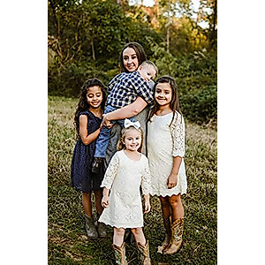 Qmislg Girls Lace Dress Flower Dresses Toddler Dress Baby Vintege Floral Special Occasion Dress