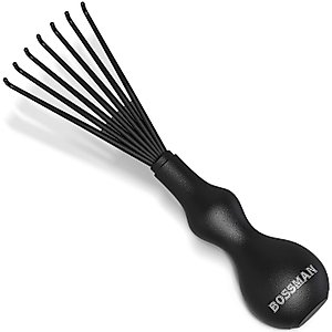 Bossman THE CLAW Round Hair Brush Cleaner Tool 3 Inch - Valentine's Gift for Men - Cleans Boar Bristle, Wave or Plastic Brushes & Combs - Black Hairbrush Cleaning Rake - Cat Brush & Dog Brush Cleaner