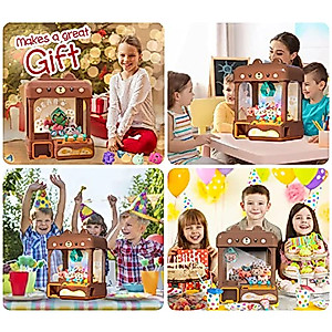 cxjoigxi Large Claw Machine for Kids Adults with Prizes, Adjustable Sound & Light, 2 Power Modes, Candy Mini Vending Crane Machines, Electronic Arcade Game Dispenser Toy for Girls Boys Gift - Bear