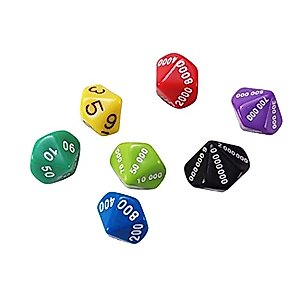 Learning Advantage Place Value Dice Assortment, Set of 7