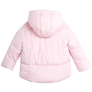 DKNY Infant Toddler Baby Girls' Winter Jacket - Fleece Lined Quilted Bubble Puffer Parka Coat for Girls (Sizes:12M-4T), Size 3T, Pink