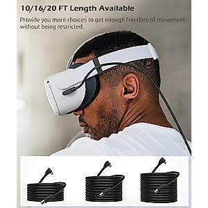 VOKOO Link Cable Compatible with Meta/Oculus Quest 3 Accessories, USB C 3.2 Gen1 High Speed Data Transfer & Fast Charging Cable, 16ft