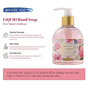 ROMIIE ZOI Liquid Hand Soap with Gift Box - French Rose - 260ml/ 8.7 fl.oz (Pack of 3)
