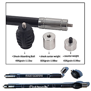 ZSHJGJR Archery Bow Stabilizer Balance Bar Rod System 3-30 Inch Carbon Fiber Stabilizer Damping Shock Absorber for Recurve Compound Bow (26inch, Grey)