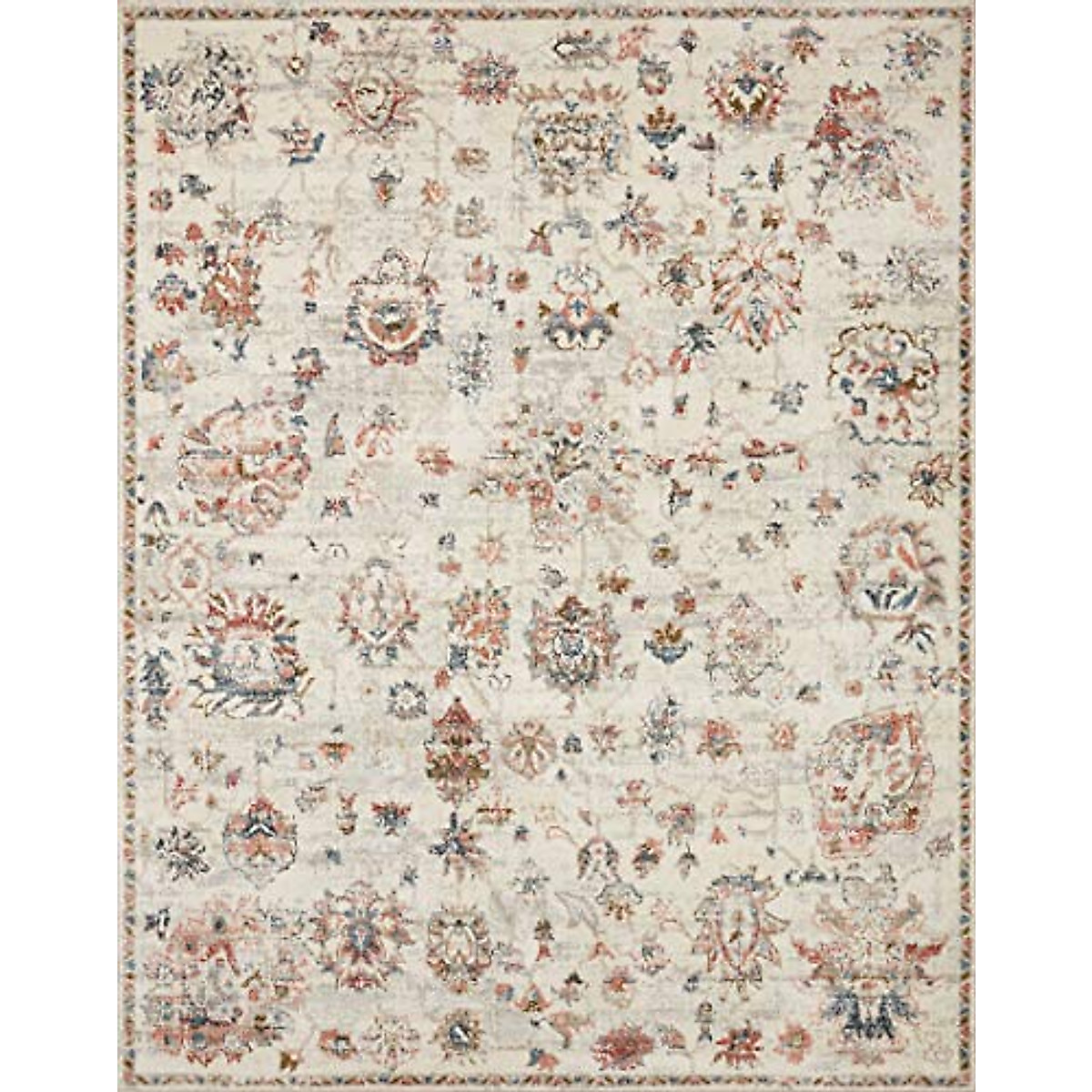 Loloi II Saban Collection SAB-09 Ivory/Multi, Traditional 5'-3" x 7'-6" Area Rug