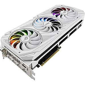 ASUS ROG Strix NVIDIA GeForce RTX 3080 V2 White Edition Gaming Graphics Card (PCIe 4.0, 10GB GDDR6X, LHR, HDMI 2.1, DisplayPort 1.4a, White color scheme, Axial-tech Fan Design, 2.9-slot)