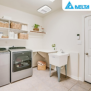 breez Delta Electronics RAD80LED BreezRadiance 80 CFM Bathroom Exhaust Fan LED Dimmable Light with Heater